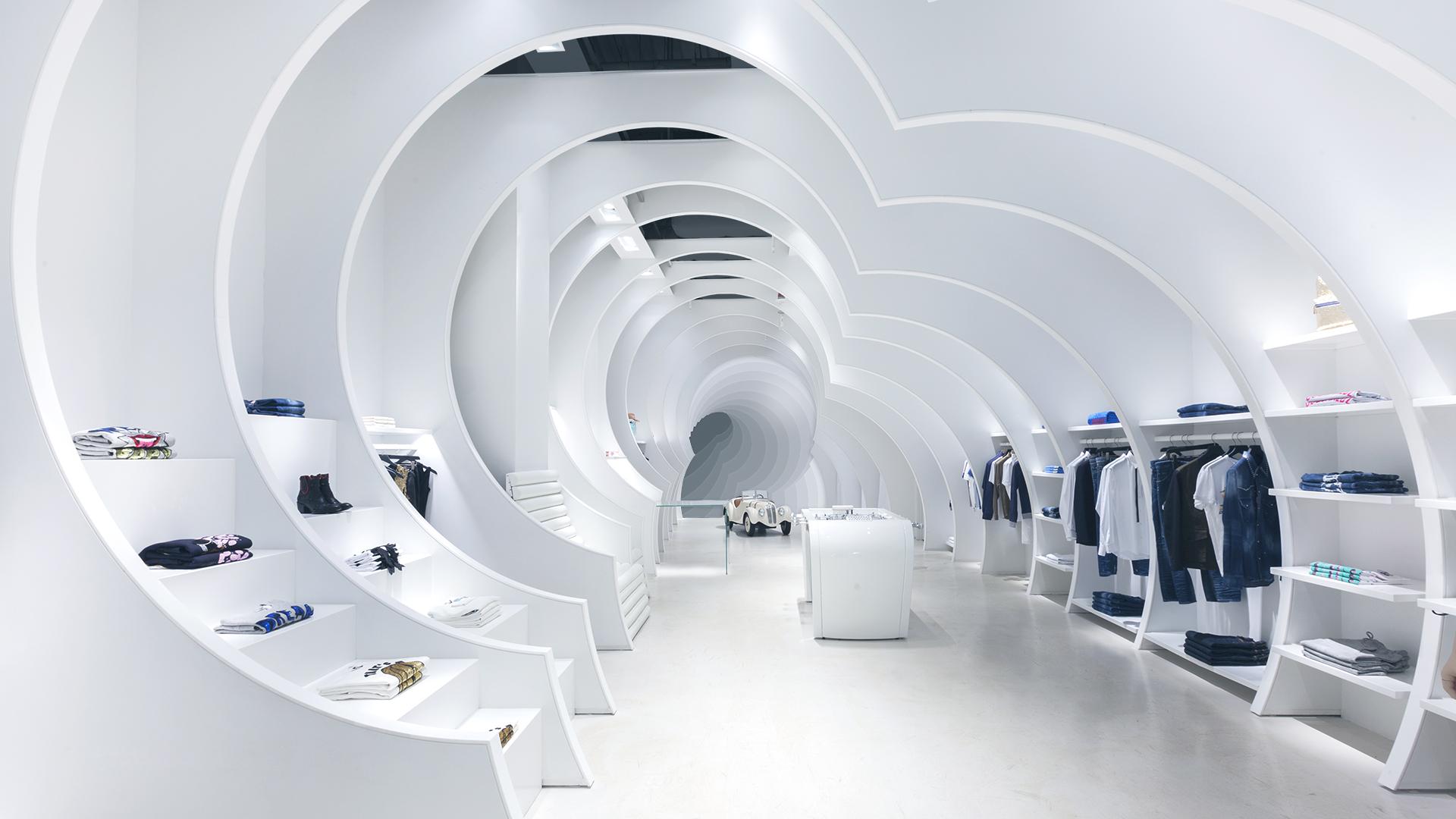 Blanche boutique géométrique - RETAIL BUZZ